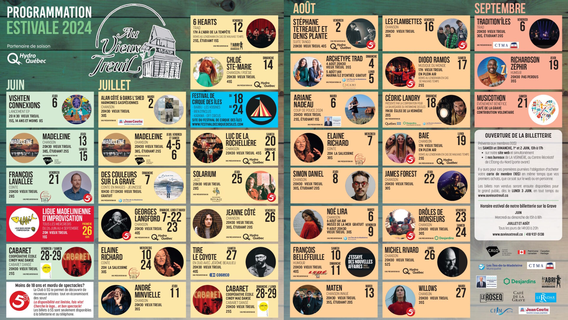 Programmation d'été 2024 - Au Vieux Treuil